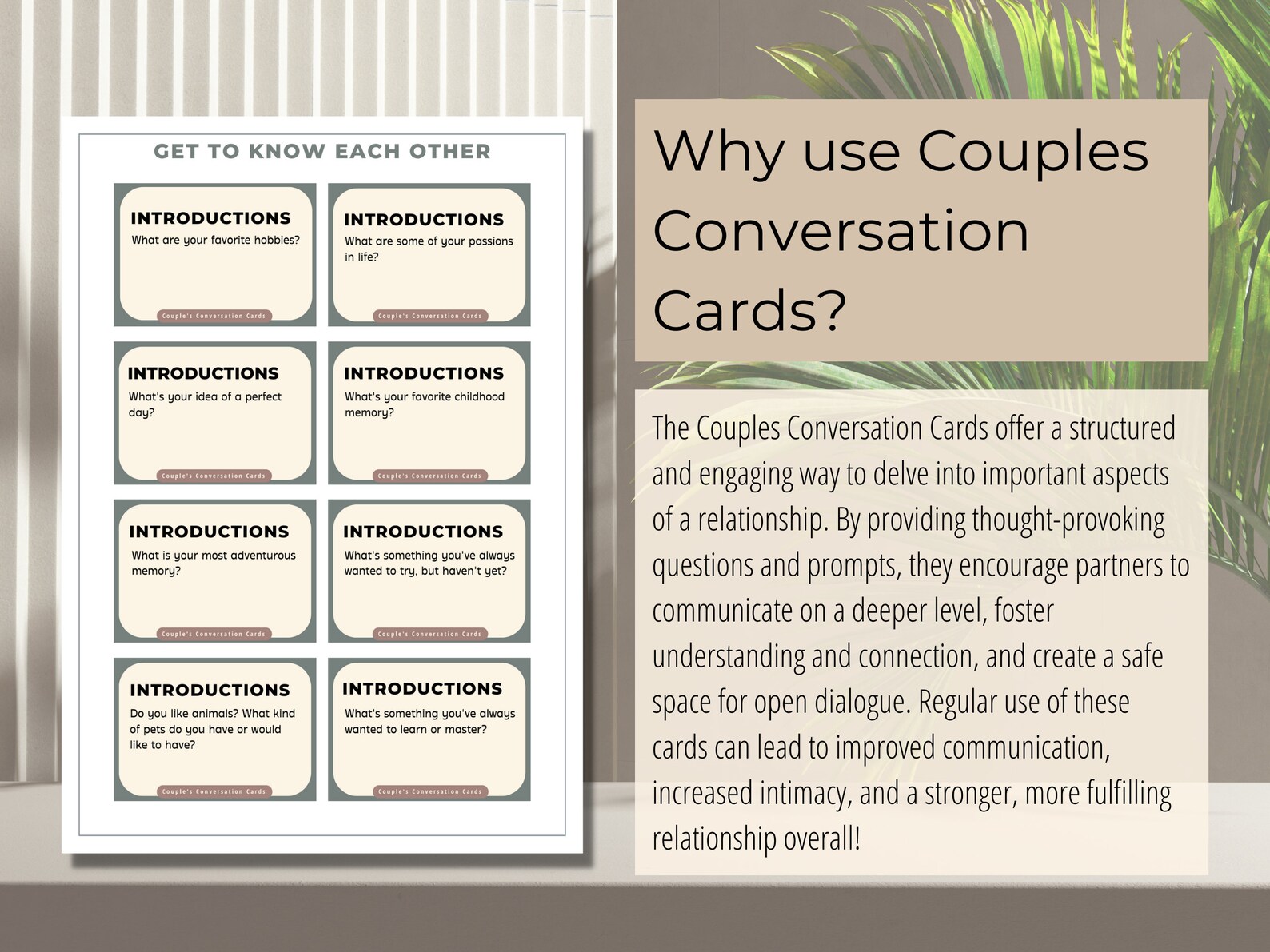 Relationship Question Cards, Couples Therapy, Conversation Cards, Date ...