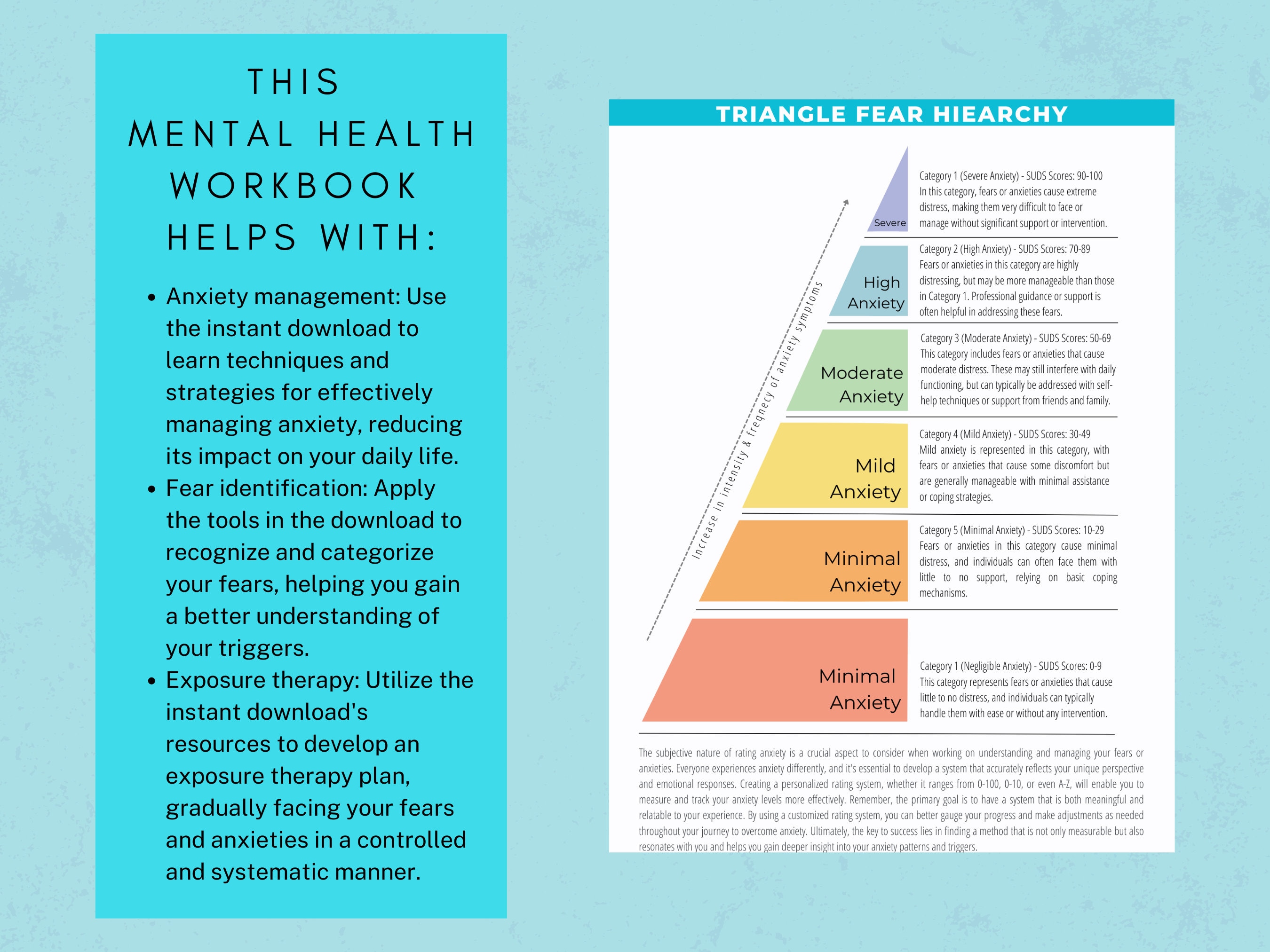 Anxiety Fear Phobia Workbook, OCD, ERP, Mental Health Support, Exposure ...
