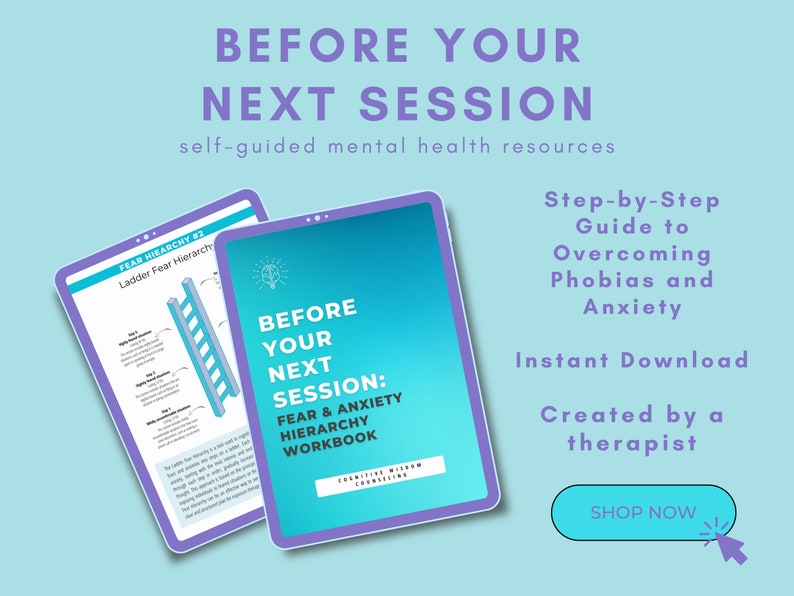 Anxiety Fear Phobia Workbook, OCD, ERP, Mental Health Support, Exposure ...