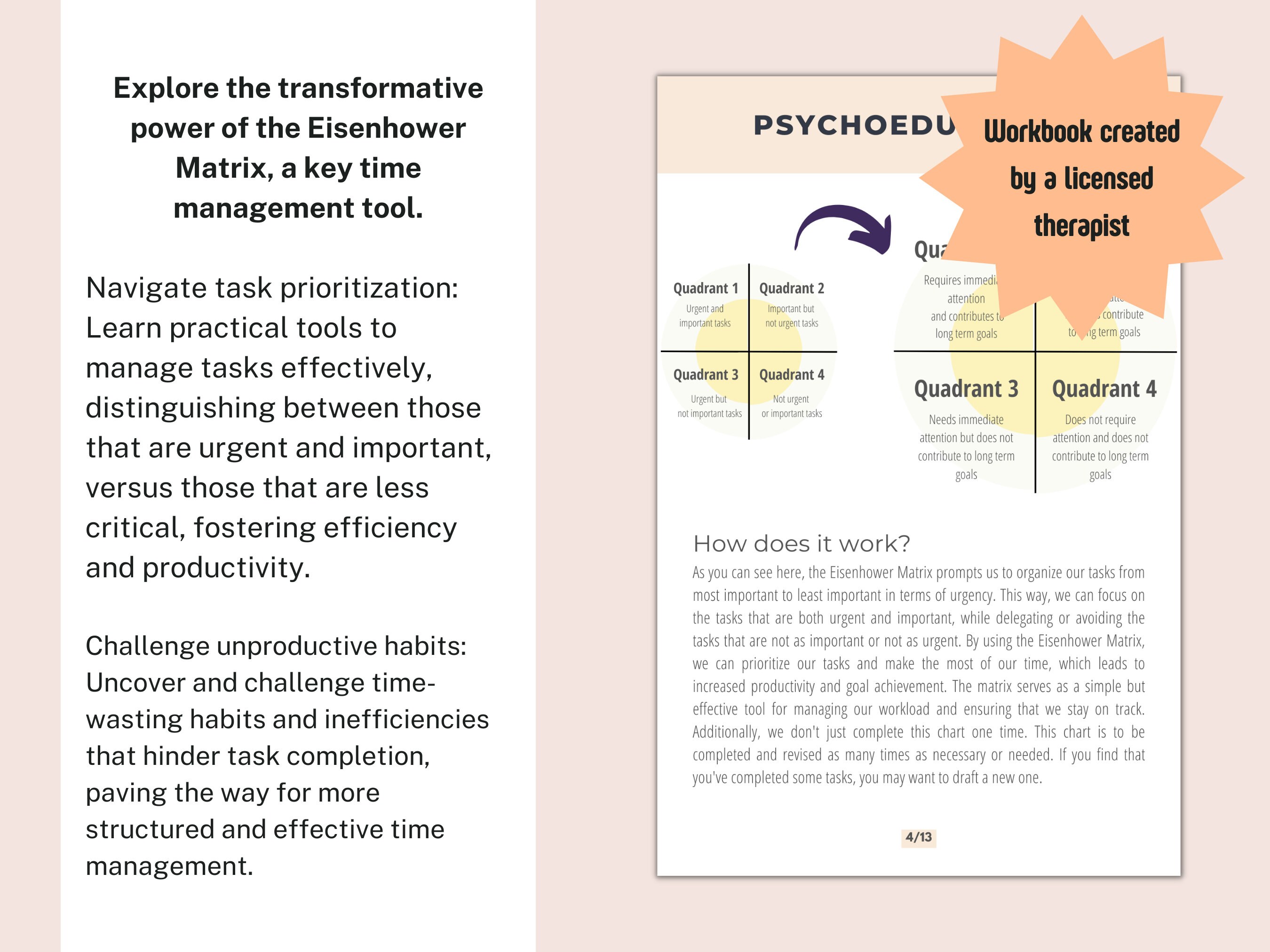 Eisenhower Matrix Guide, Task Priority Matrix, Productivity Planner ...
