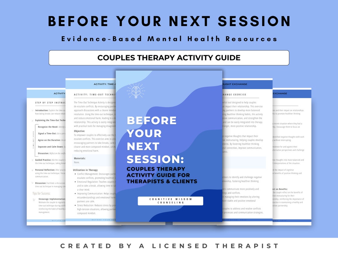 Couples Therapy Tools & Worksheets Activity Guide for Therapists and ...