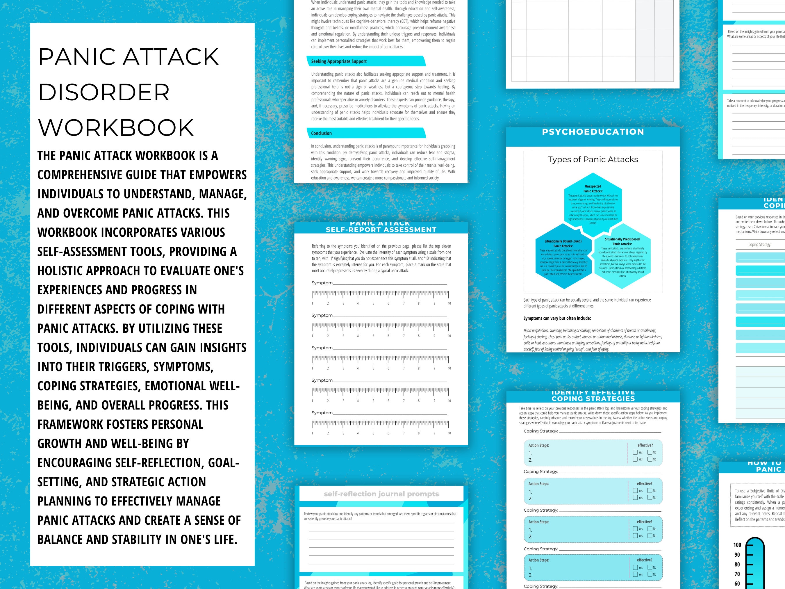 Panic Attacks & Panic Disorder Workbook, Anxiety Attack Worksheet, Therapy Worksheets Self ...