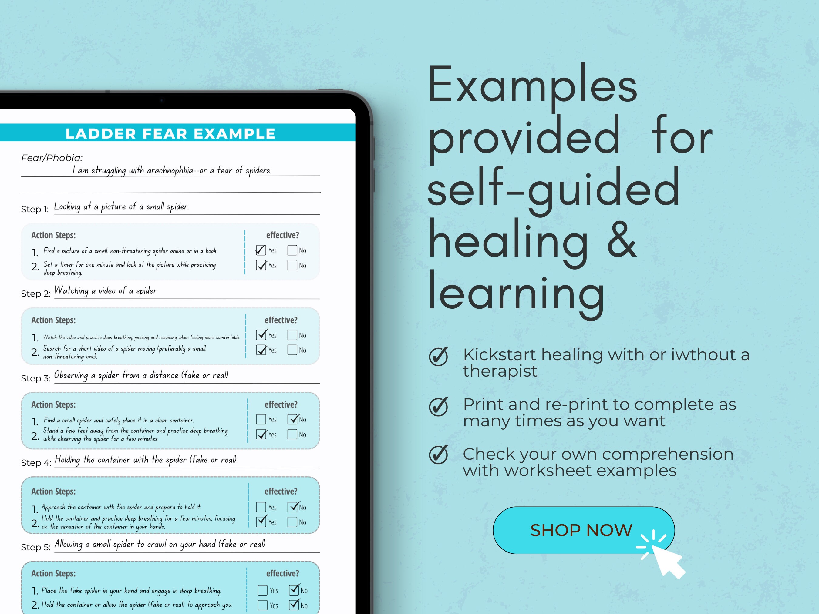 Anxiety Fear Phobia Workbook, OCD, ERP, Mental Health Support, Exposure ...