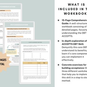 DBT Skills Guide ACCEPTS Mental Health Workbook, Therapy Worksheets ...