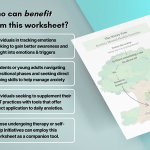 CBT Anxiety Coping Skills Worry Tree Therapy Tools, Counseling Resource ...