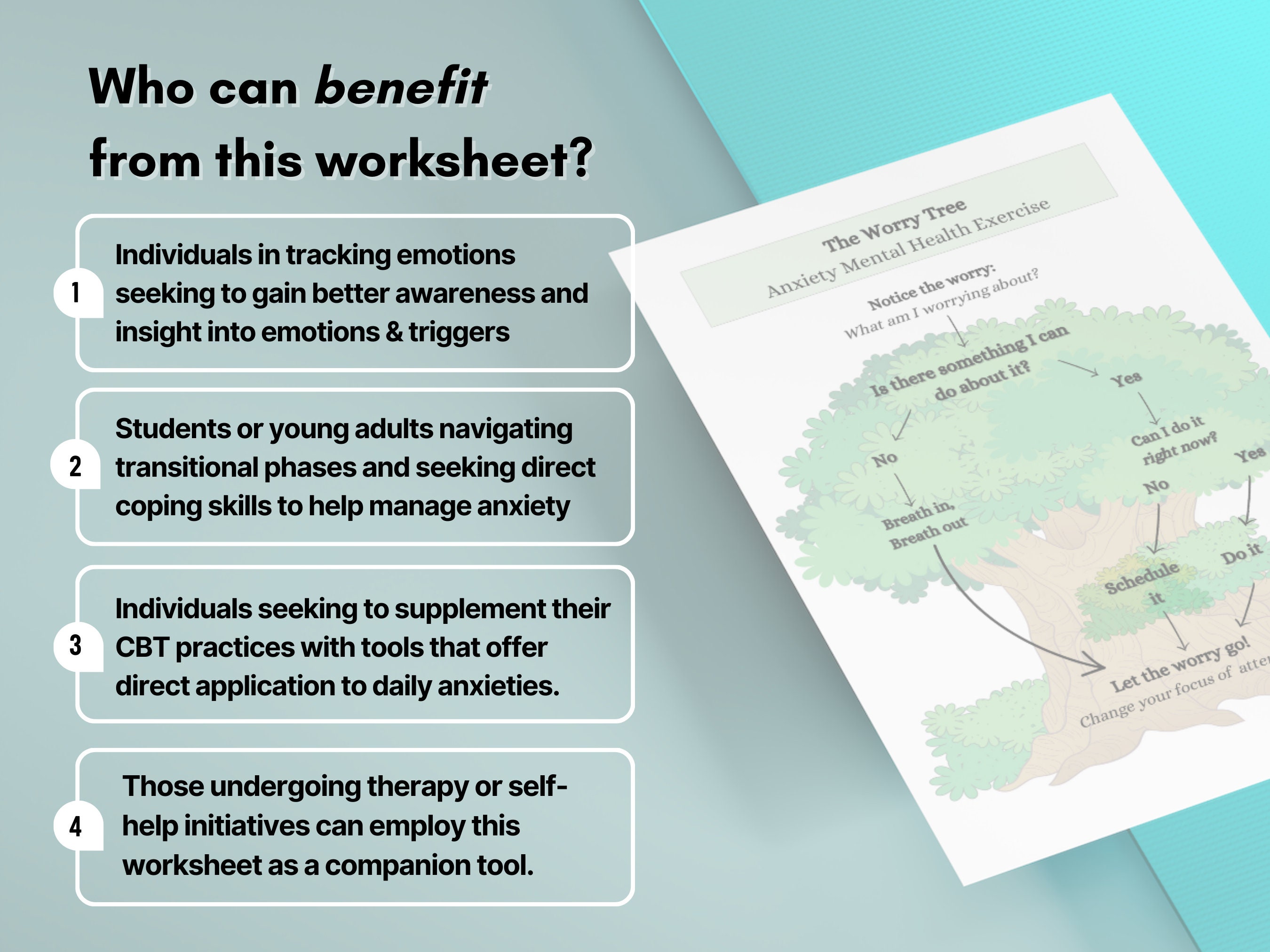 CBT Anxiety Coping Skills Worry Tree Therapy Tools Counseling - Etsy