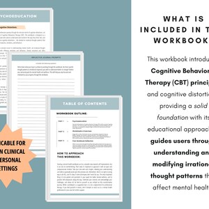 CBT Therapy Cognitive Distortions & Thinking Errors Workbook, CBT Worksheets, Therapy Tools ...