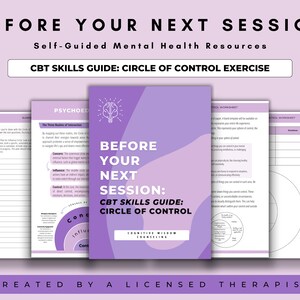 CBT Worksheets Circle of Control Mental Health Workbook, Therapy ...