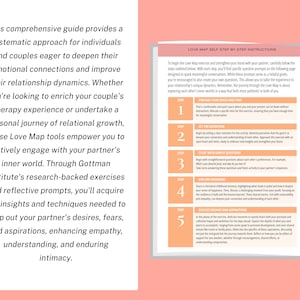 Couples Therapy Love Map Guide, Gottman Method, Therapy Tools, Couples ...