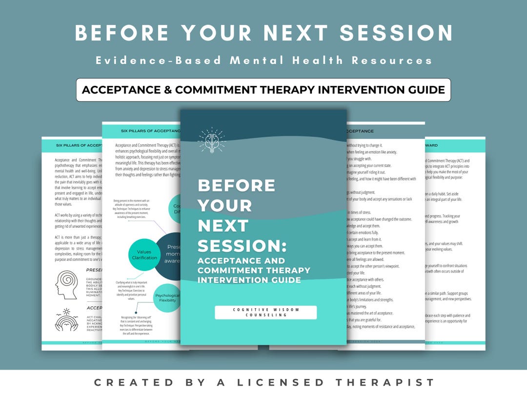 ACT Therapy Questions Guide, Acceptance and Commitment Therapy ...