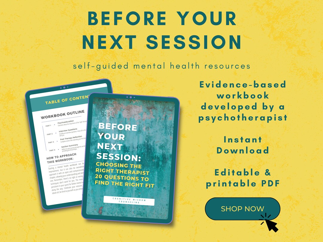 Questions to Ask Your Therapist Mental Health Workbook, Therapy ...