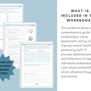 CBT Worksheets: Core Beliefs and Core Values Assessment, Therapy ...