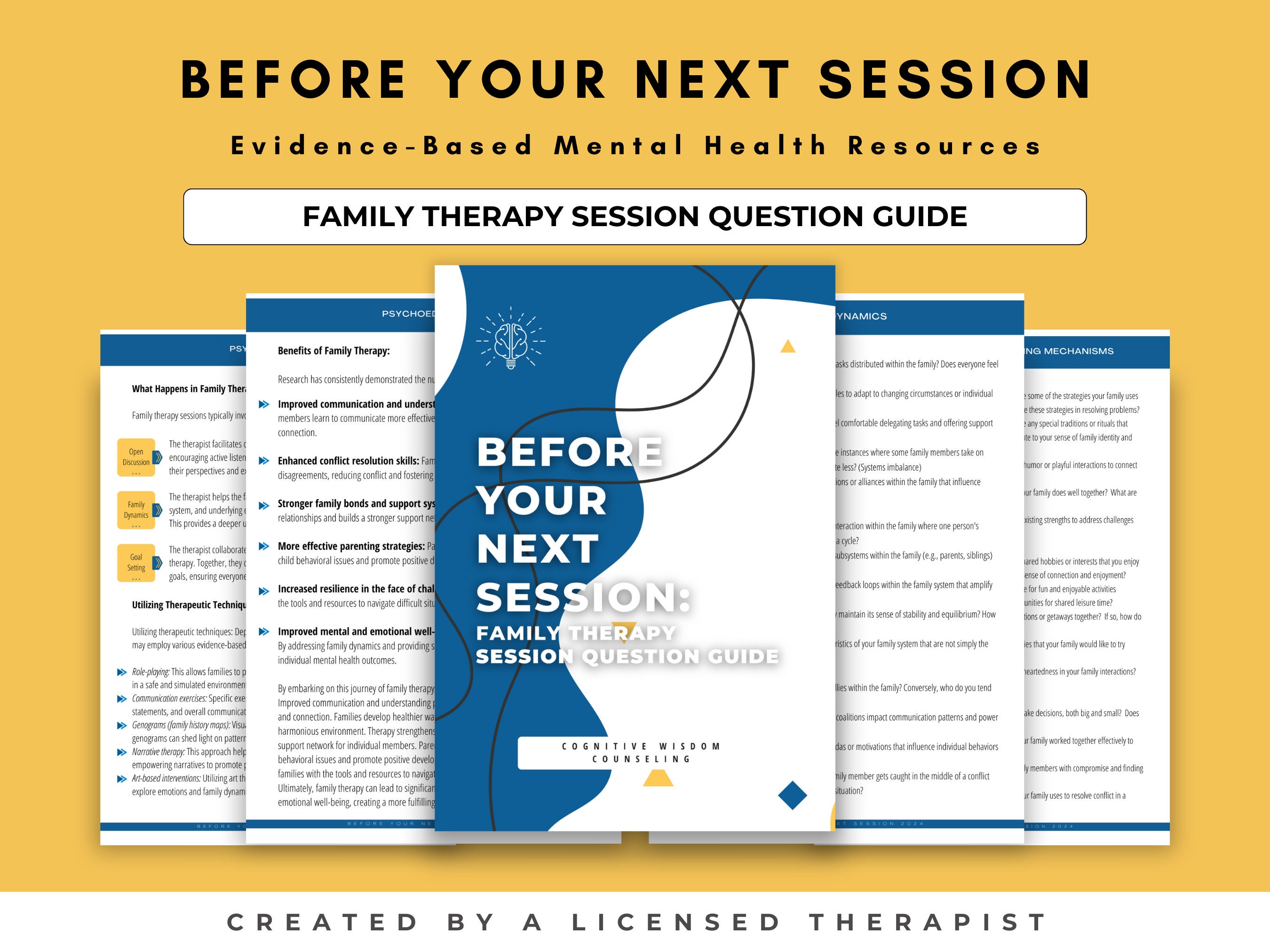 Family Therapy Session Questions Exploring Family Dynamics, Therapy ...