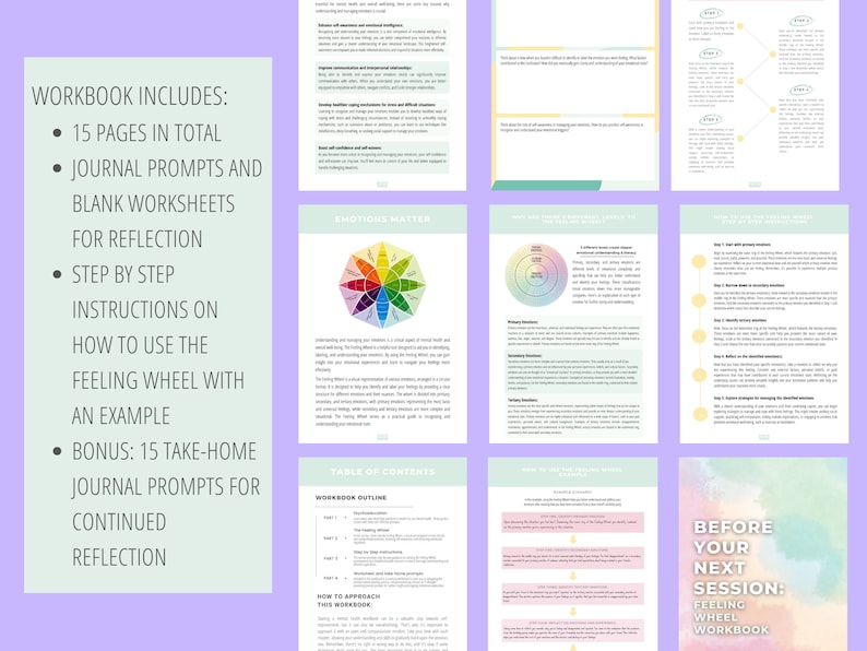 Emotion Wheel Mental Health Workbook, Feeling Wheel, Emotion Regulation ...
