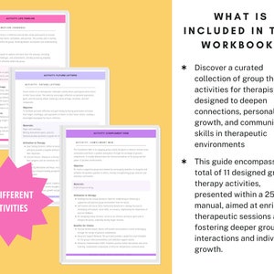 Group Therapy Activity Guide, Therapist Tools for Therapy Session ...