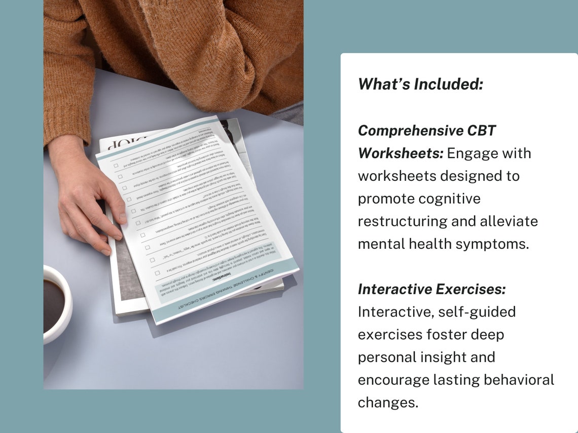 CBT Therapy Cognitive Distortions & Thinking Errors Workbook, CBT ...