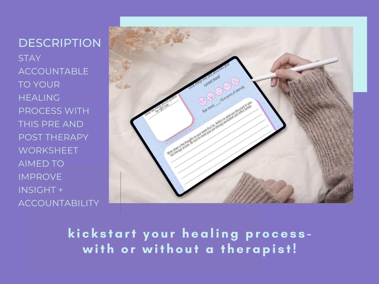 Pre and Post Therapy Workbook Therapy Worksheet Mental - Etsy
