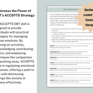 DBT Skills Guide ACCEPTS Mental Health Workbook, Therapy Worksheets ...