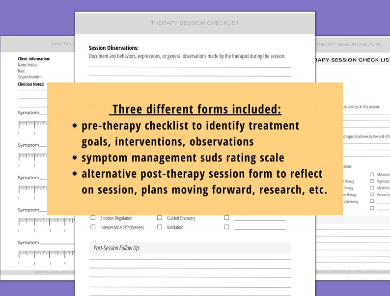 Clinical Progress Psychotherapy Treatment Note Forms for Therapy ...