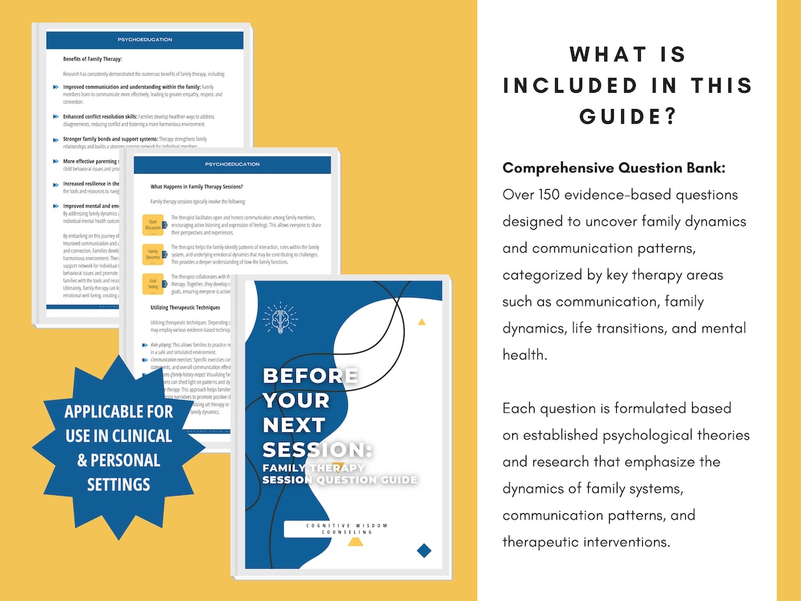 Family Therapy Session Questions Exploring Family Dynamics, Therapy ...