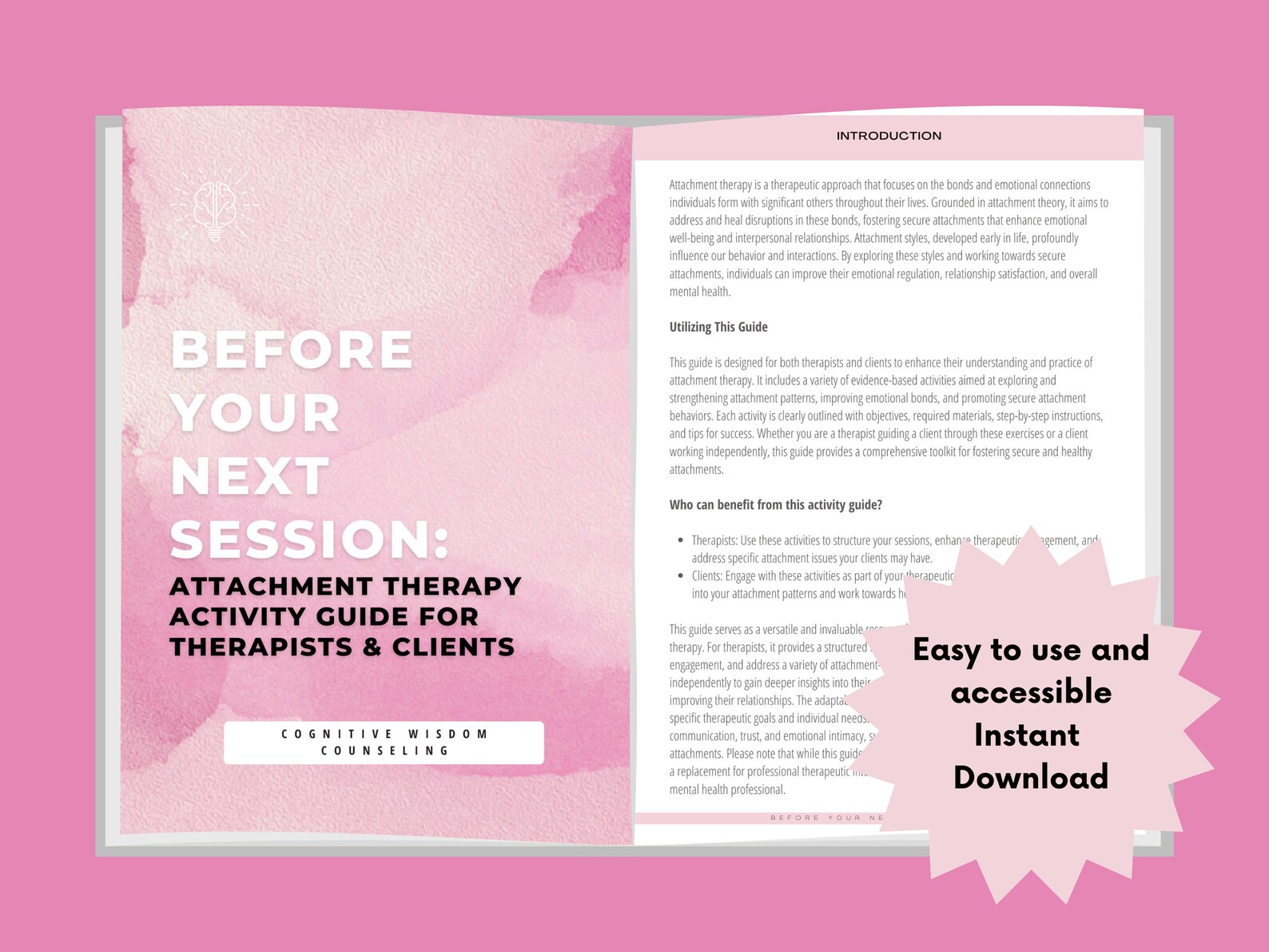 Attachment Therapy Activity Guide Exploring Attachment Styles and ...