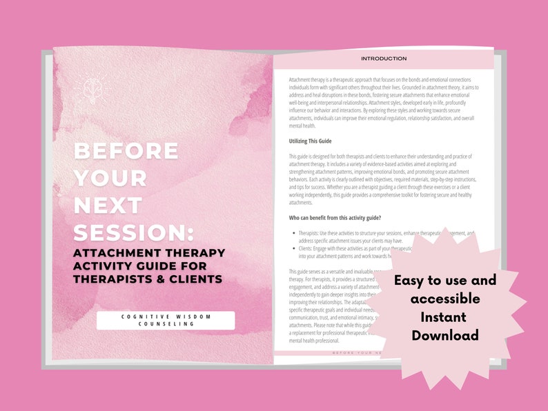 Attachment Therapy Activity Guide Exploring Attachment Styles and ...