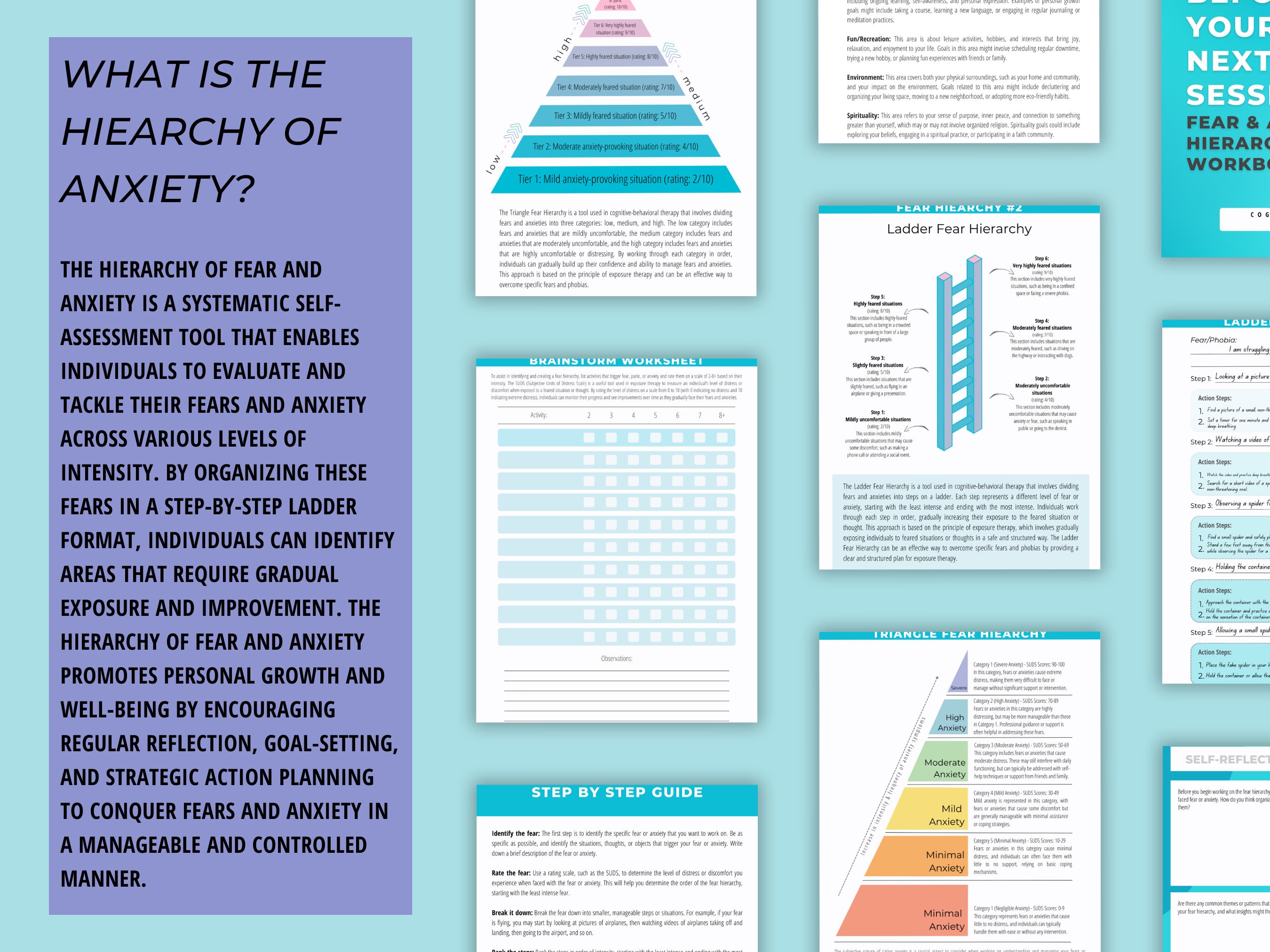 Anxiety Fear Phobia Workbook, OCD, ERP, Mental Health Support, Exposure ...