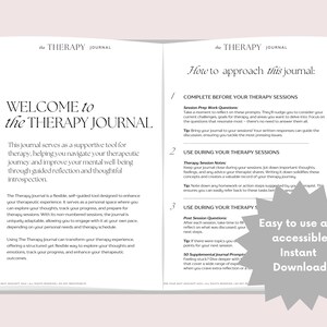 Therapy Journal, Therapy Planner for Clients Digital Journal Prompts ...