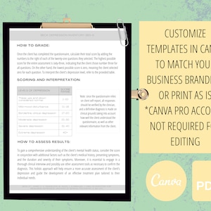 Depression Therapy Outcome Measures Screening Tool, BDI-2, Beck ...