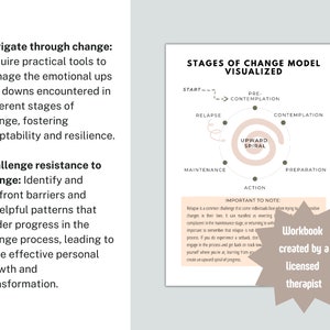 Stages of Change Mental Health Workbook, Therapy Worksheets, Addiction ...