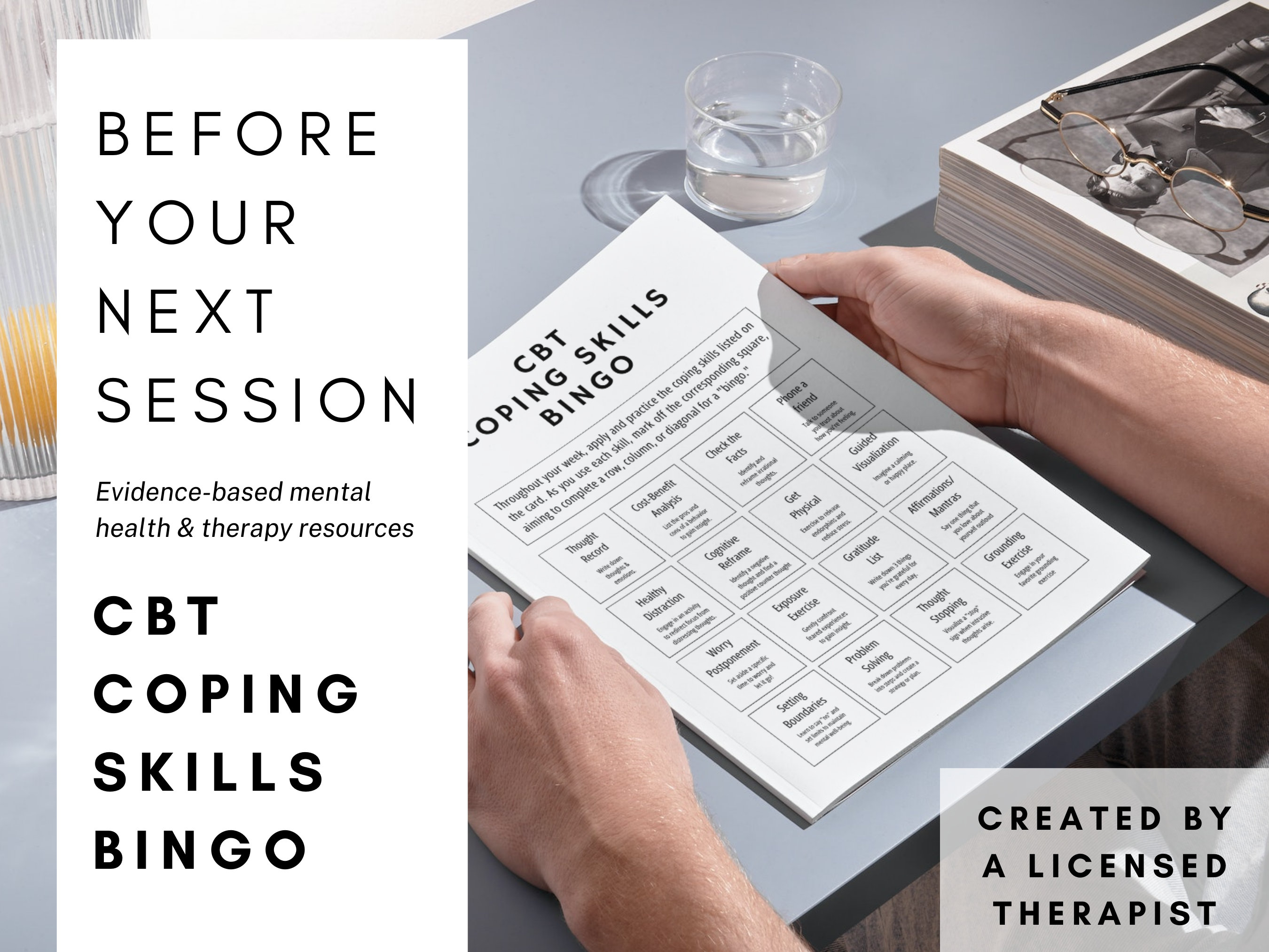 CBT Worksheets Coping Skills Bingo, School Counselor, Therapy Tool ...