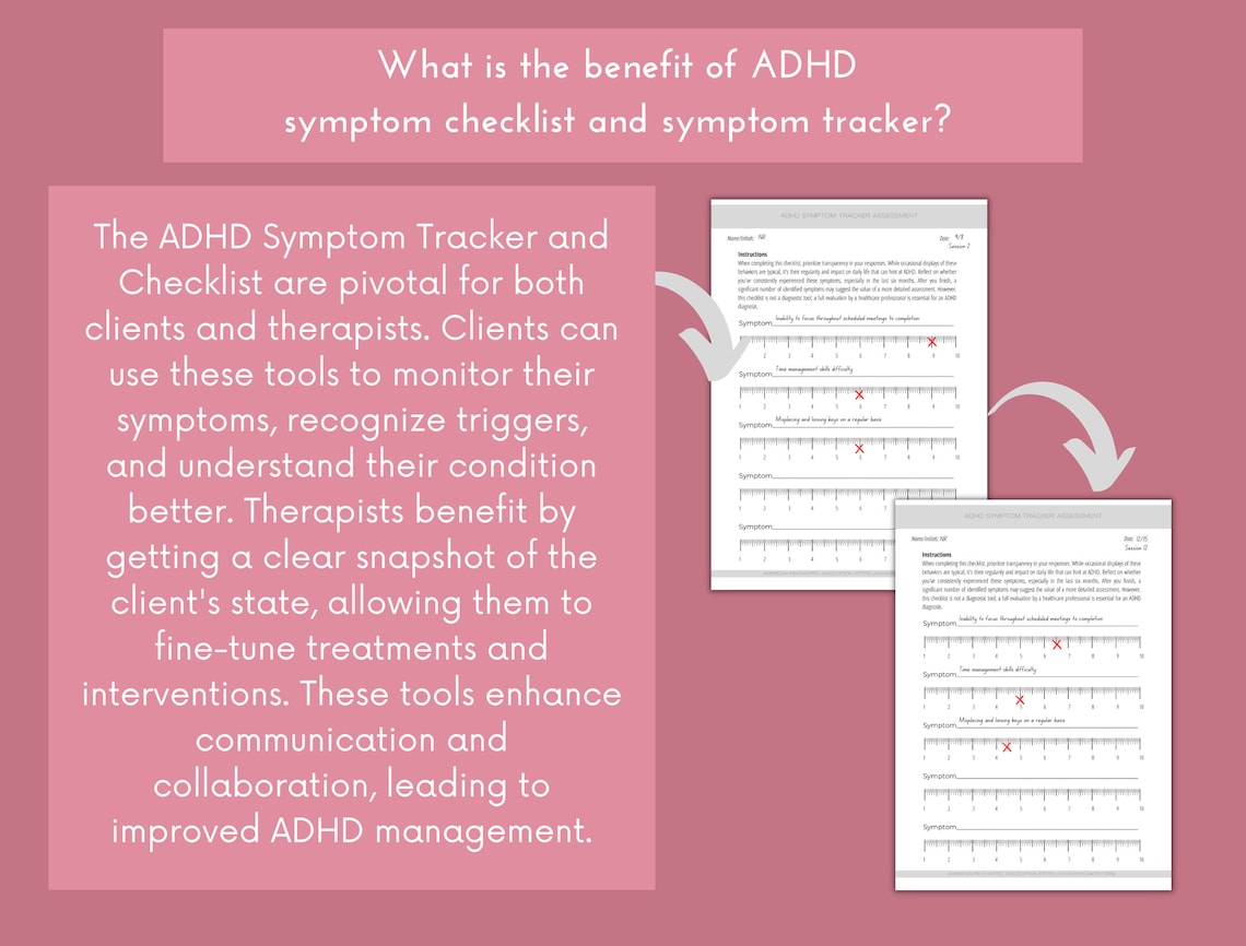 ADHD Therapy Outcome Measures Screening Tool Symptom Checklist Tracker ...
