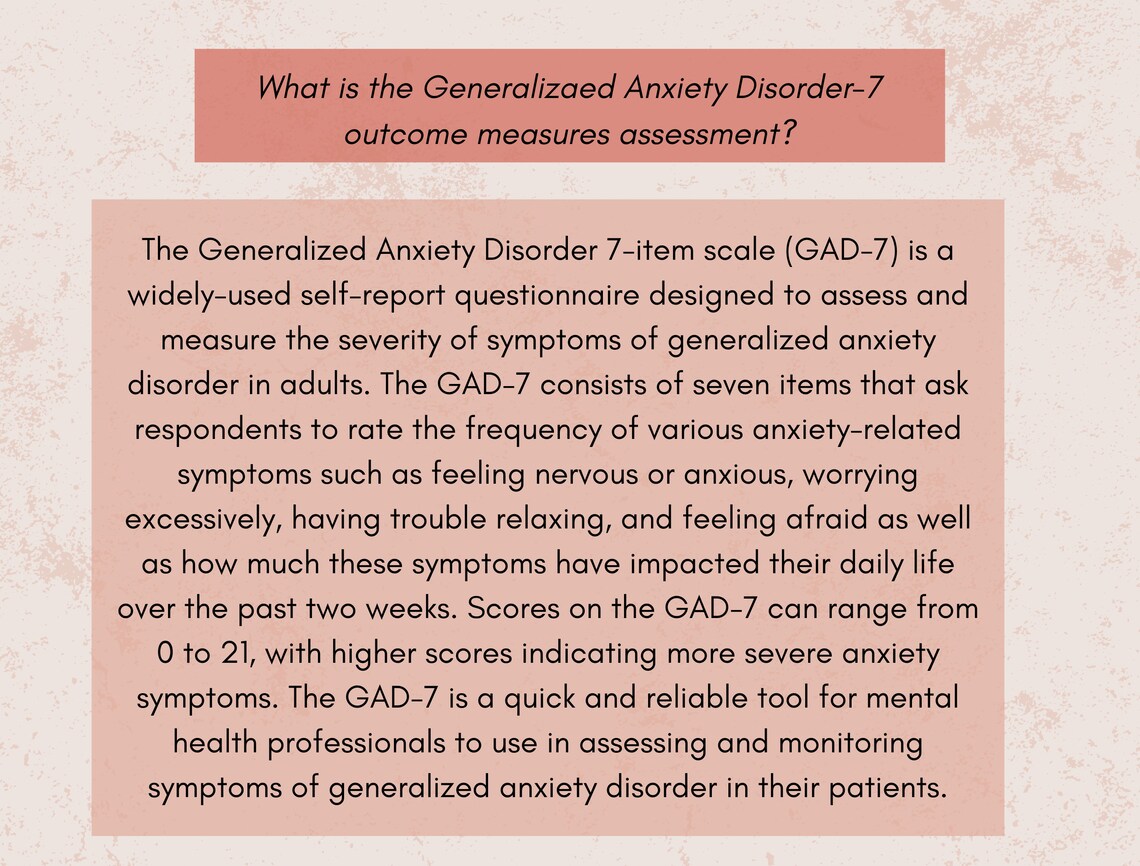 Anxiety Therapy Outcome Measures Screening Tool, Mental Health ...