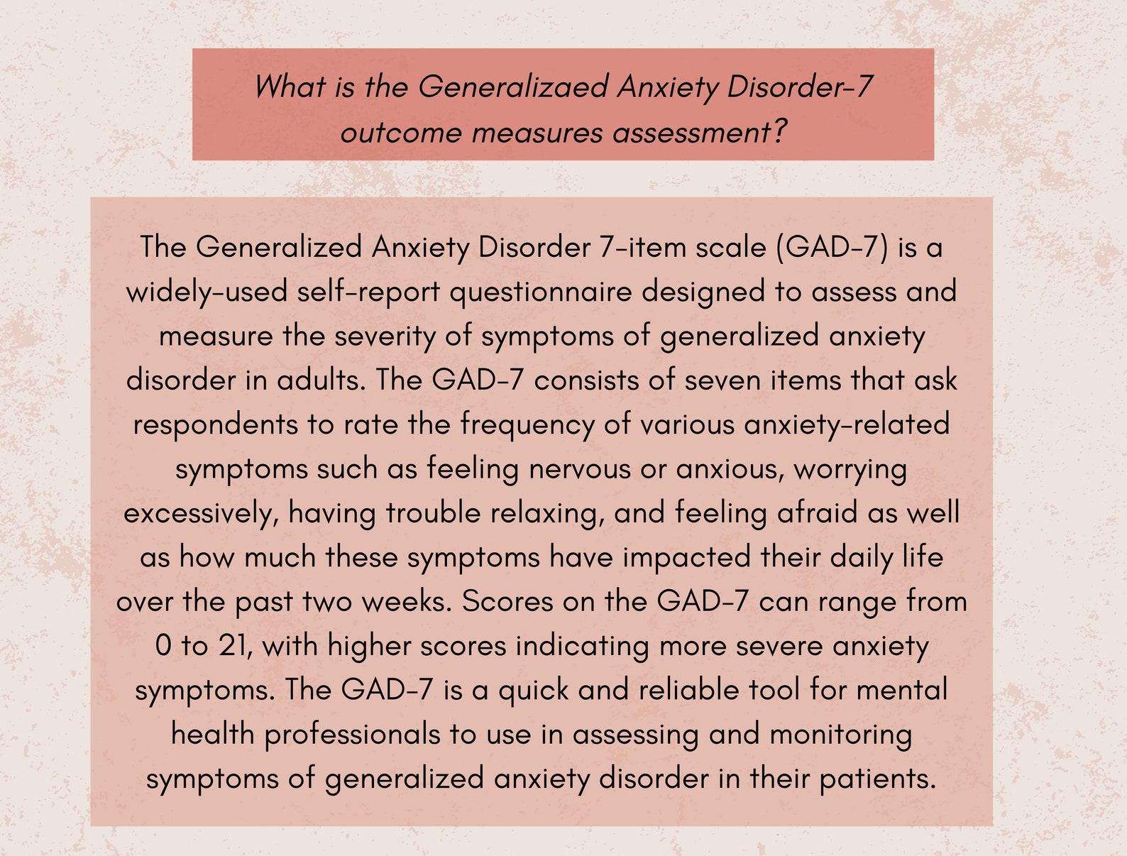 Anxiety Therapy Outcome Measures Screening Tool, Mental Health ...
