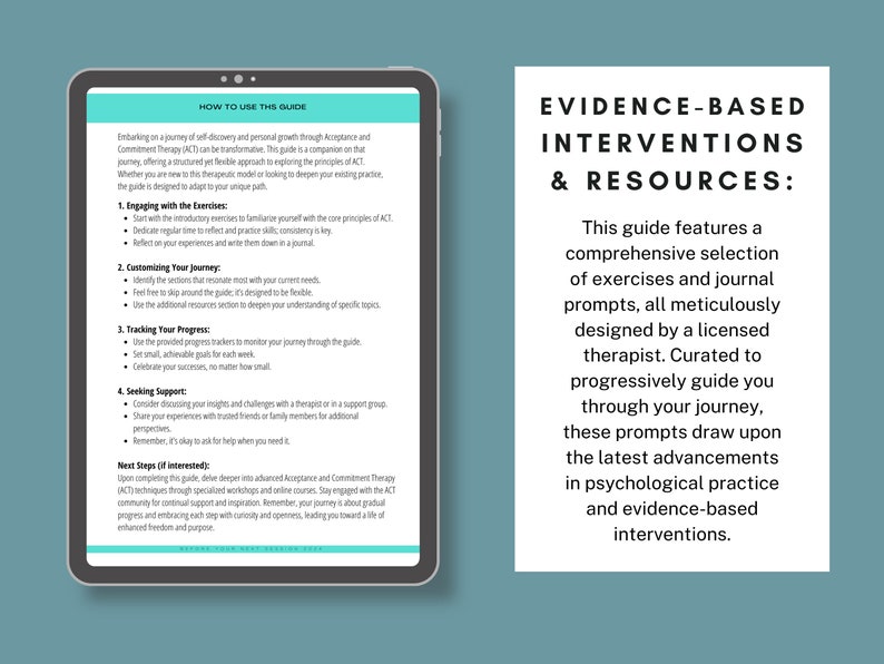 ACT Therapy Questions Guide, Acceptance and Commitment Therapy ...