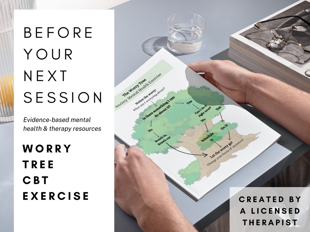CBT Anxiety Coping Skills Worry Tree Therapy Tools, Counseling Resource ...