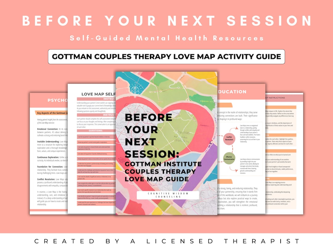 Couples Therapy Love Map Guide, Gottman Method, Therapy Tools, Couples ...