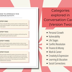 Couples Therapy Relationship Conversation Prompts, Date Night Activity ...