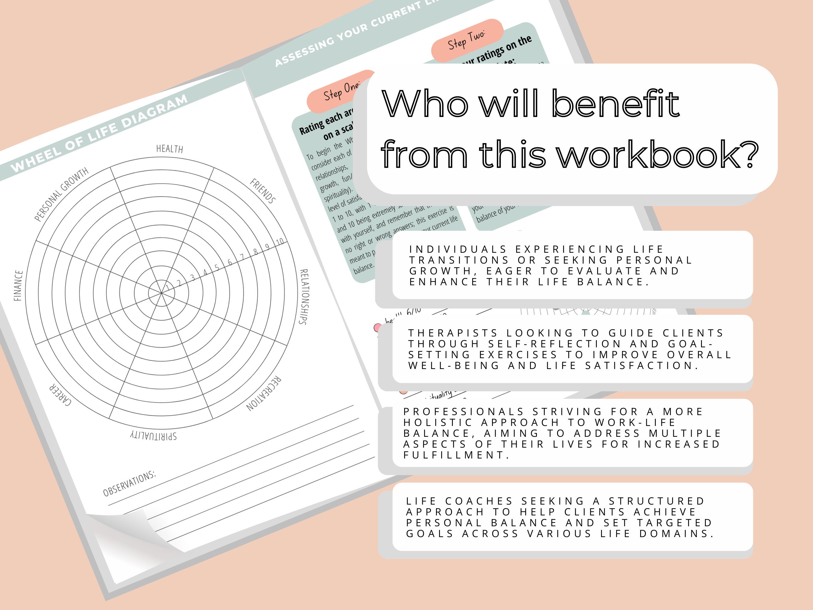 Personal Development Mental Health Workbook, Goal Setting, Life Domains ...