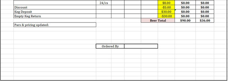 Excel Template Restaurant Order Guide and Inventory Sheet - Etsy