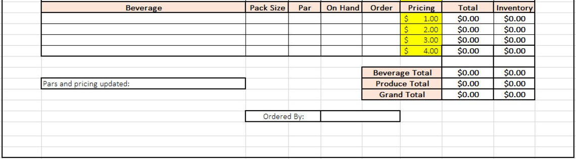 Excel Template Restaurant Produce Order Guide - Etsy