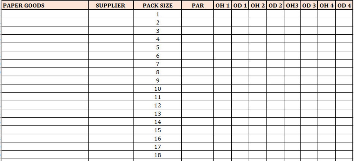 4 Week Restaurant Order Builder - Etsy