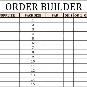 4 Week Restaurant Order Builder - Etsy