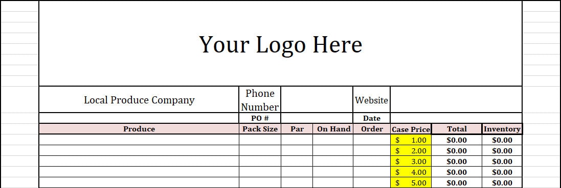 Excel Template Restaurant Order Guide and Inventory Sheet - Etsy