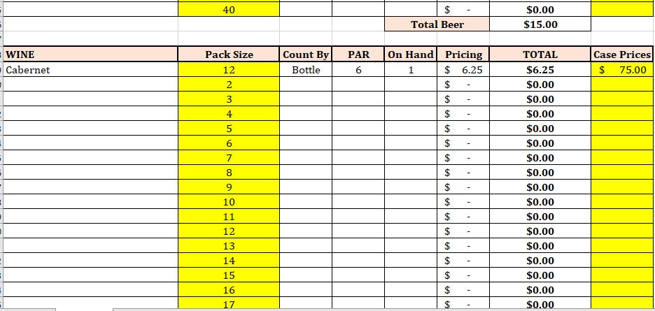 Excel Template Restaurant Inventory - Etsy