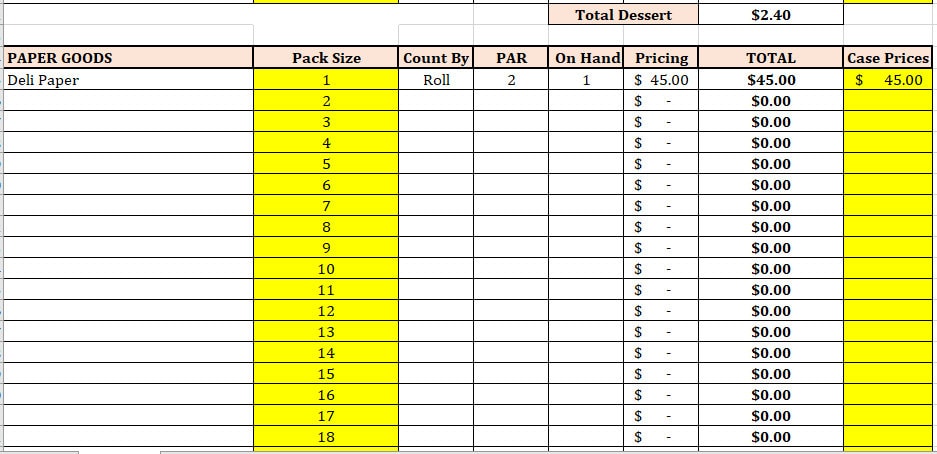 Excel Template Restaurant Inventory - Etsy