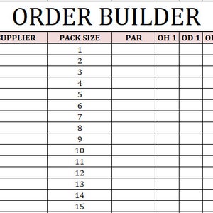 Excel Template Restaurant Order Guide and Inventory Sheet - Etsy