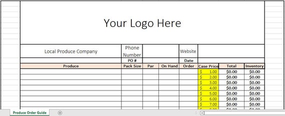 Restaurant Excel Templates