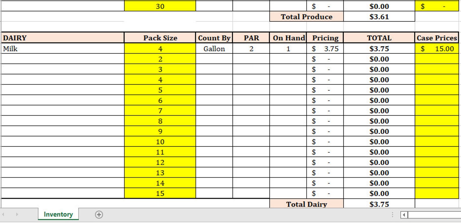 Excel Template Restaurant Inventory - Etsy