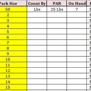 Excel Template Restaurant Order Guide and Inventory Sheet - Etsy